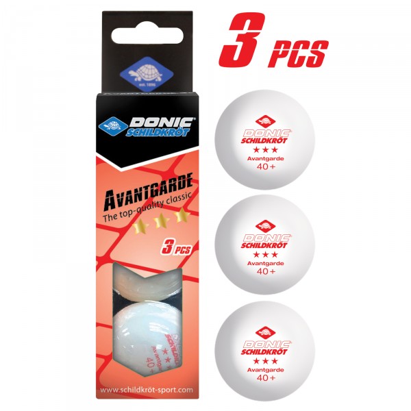 Donic-Schildkröt TT ball 3*** Avantgarde, pack of 3 - Fitshop